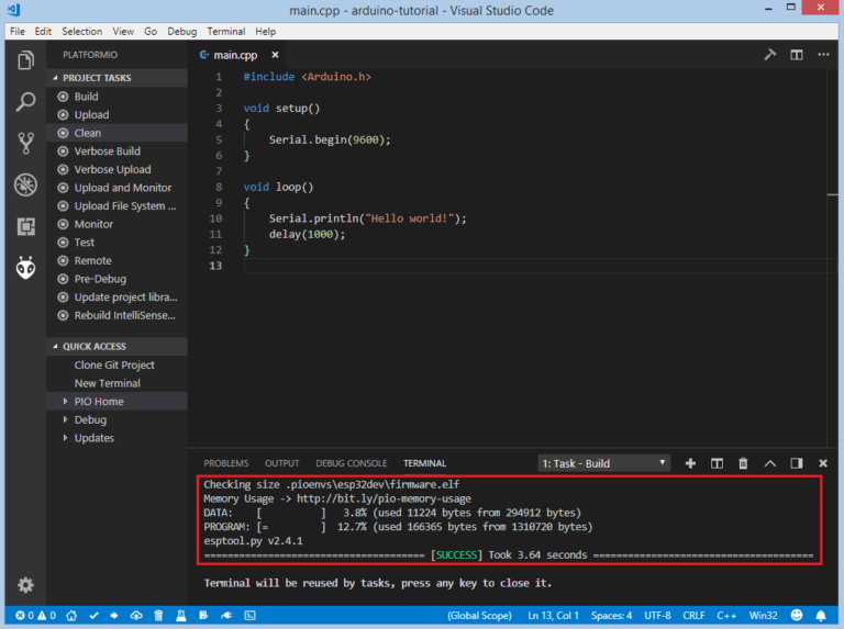 ESP32 PlatformIO IDE pour VSCode - Entraide francophone